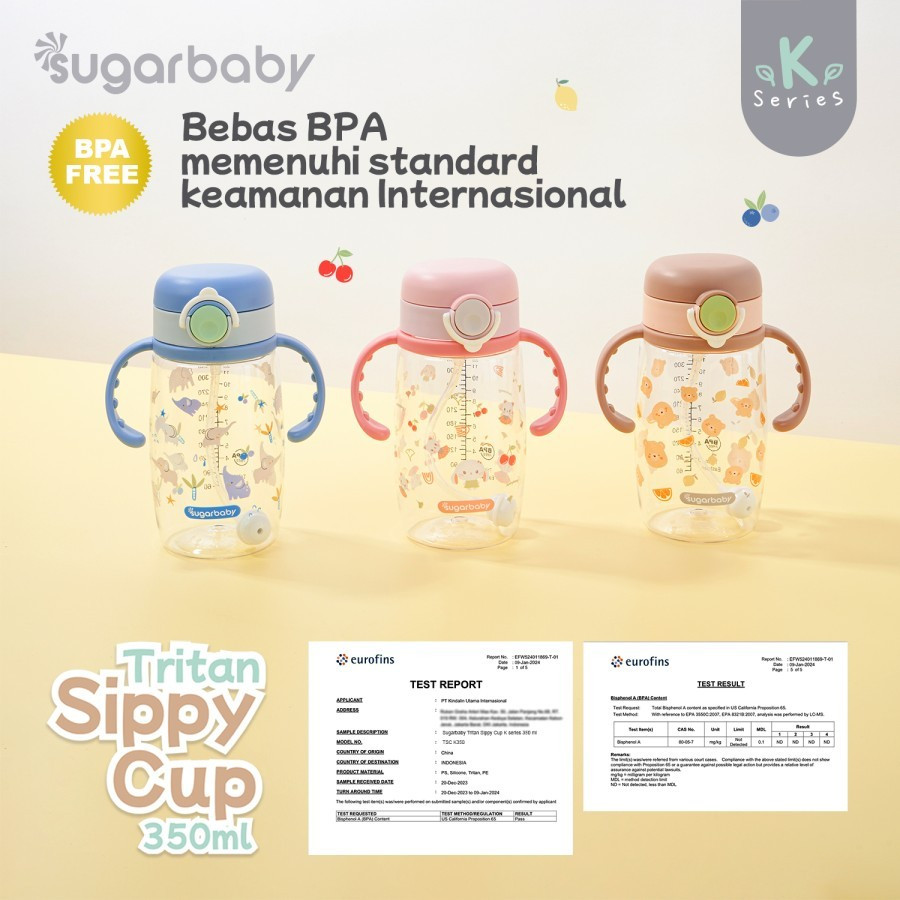 Tododo - SUGAR BABY TRITAN SIPPY CUP K SERIES 350ML BLUE