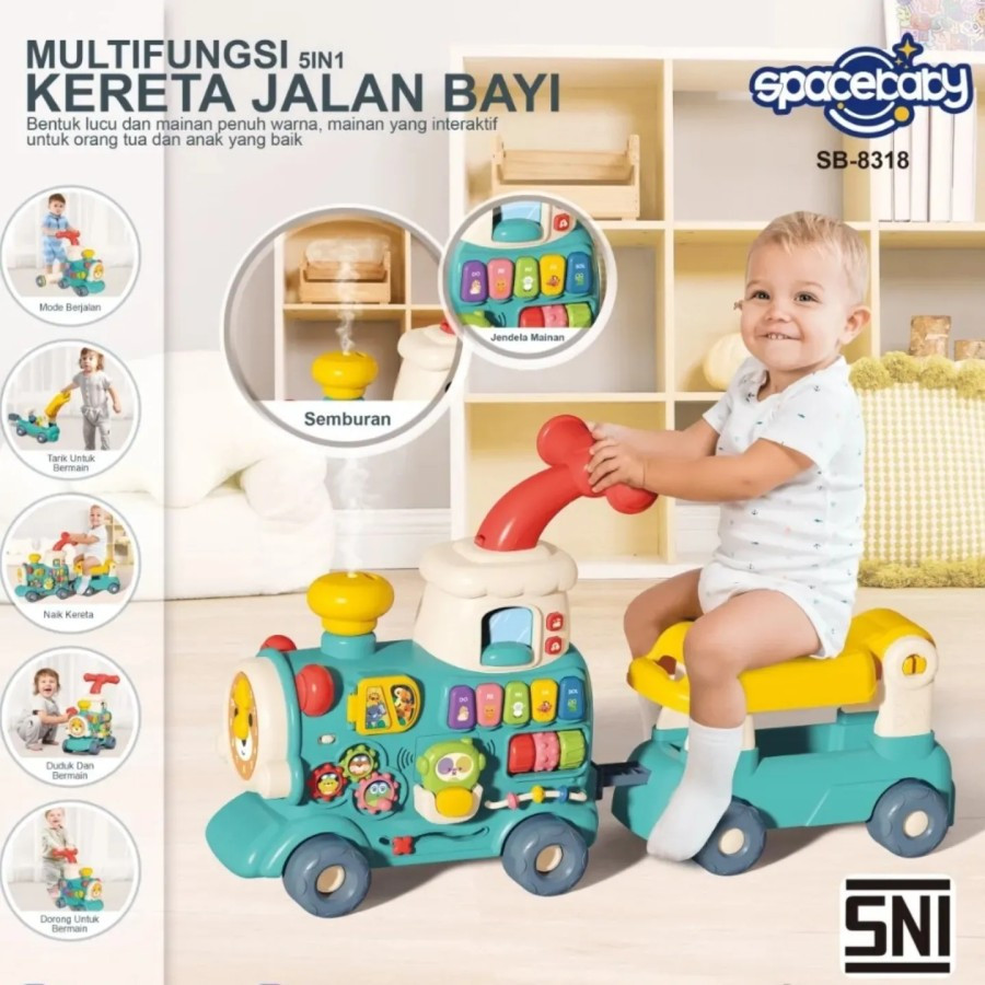 Tododo - SPACEBABY BABY WALKER TRAIN (5IN1) SB-8318 RED