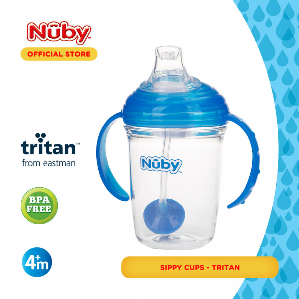 Tododo - NUBY TRITAN SPOUT W/STRAW BLUE NB237