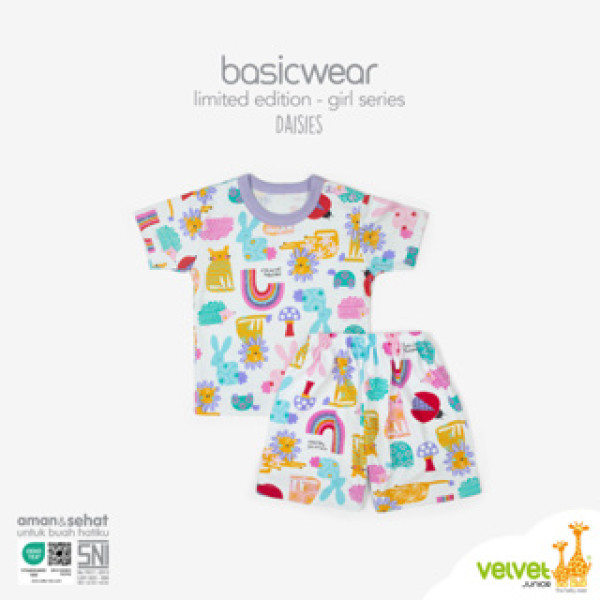 Tododo - VELVET SETELAN KP PENDEK M DAISIES