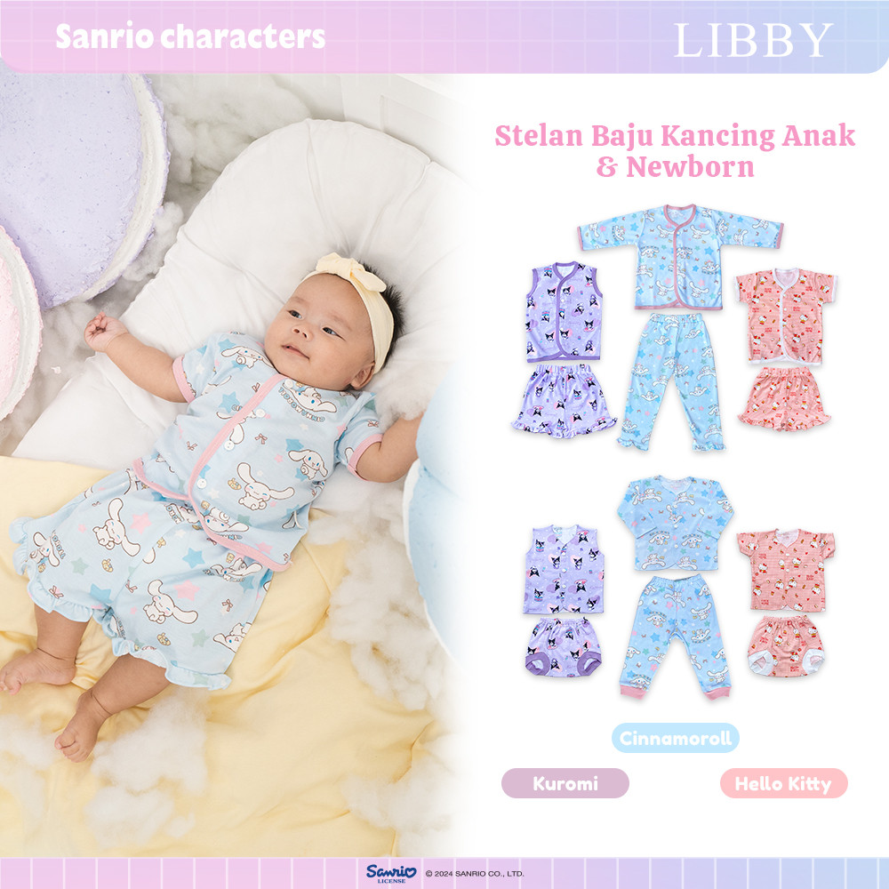 Tododo - LIBBY SET PDK NEWBORN CLN POP PRINT SANRIO 3PCS