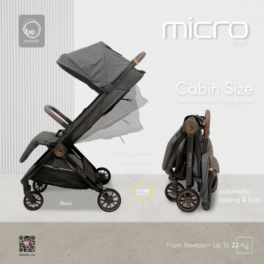 Tododo - BABYELLE STROLLER MICRO S-619 GREY