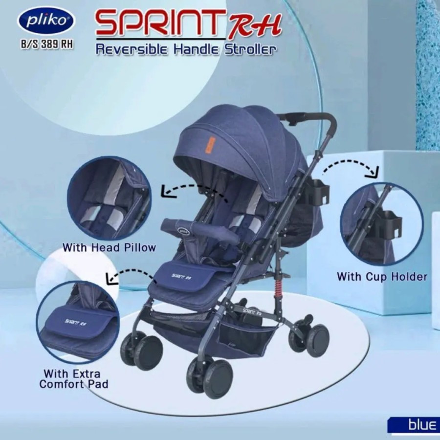 Tododo - PLIKO BABY STROLLER SPRINT 389RH NAVY BLUE