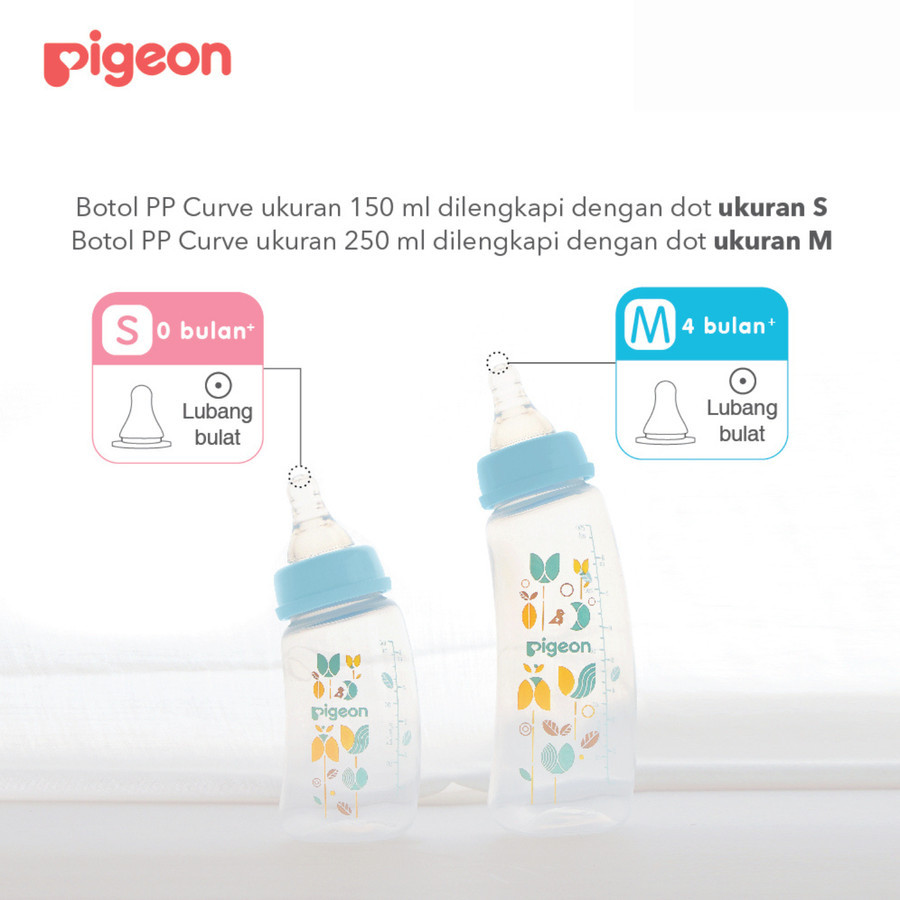 Tododo - PIGEON BOTOL PP CLEAR CURVE 150ML PINK