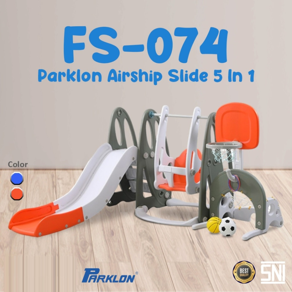 Tododo - PARKLON FUN SLIDE AIRSHIP 5 IN 1 ORANGE/GREEN FS-074