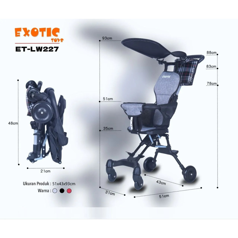 Tododo - EXOTIC MAGIC STROLLER ET-LW227 RED