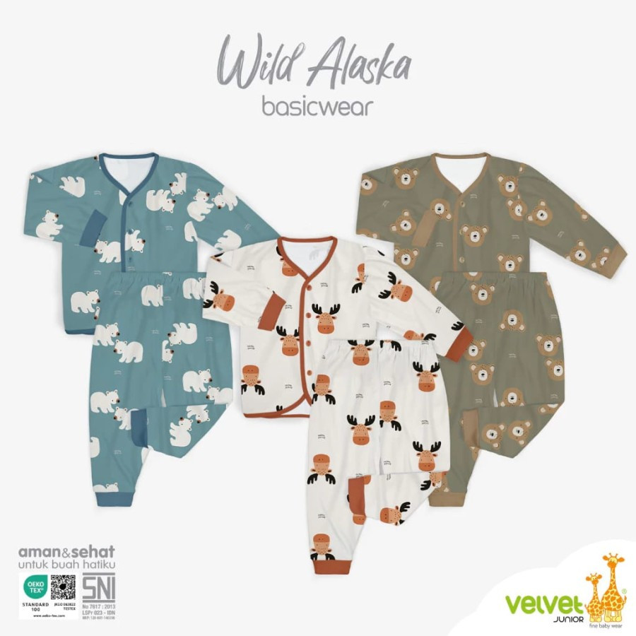 Tododo - VELVET SET KT PJG+CLN PJG BK KK S 3PCS WILD ALASKA