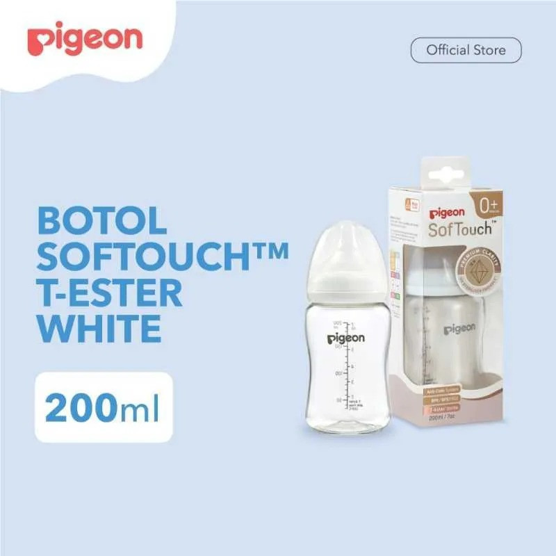 Tododo - PIGEON BOTOL T-ESTER WN 200ML W/P PLUS NIPPLE - WHITE