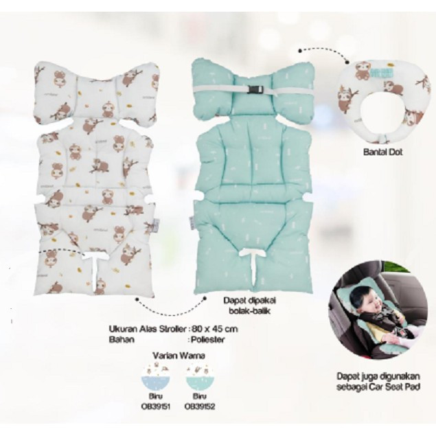 Tododo - OMILAND ALAS STROLLER+BANTAL SLOTH HIJAU OB39152