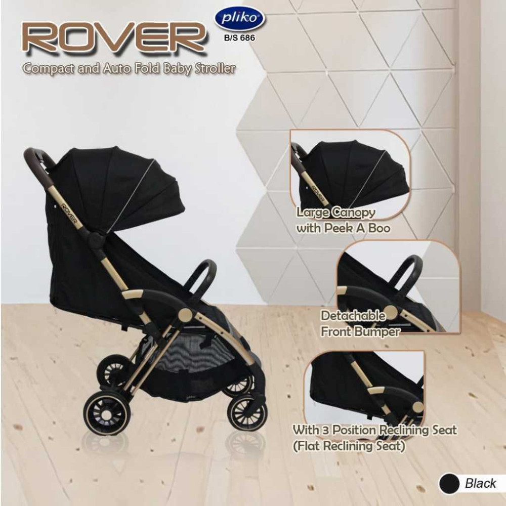 Tododo - PLIKO BABY STROLLER ROVER B/S 686 BLACK