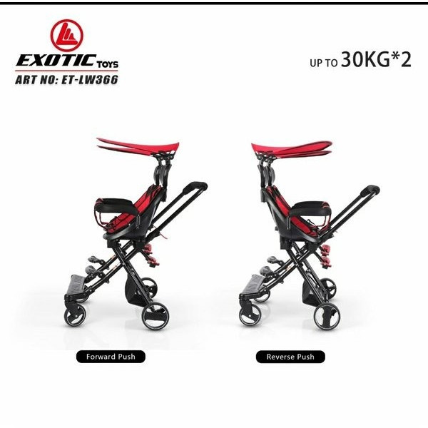 Tododo - EXOTIC STROLLER ET-LW366 TWINS BLACK