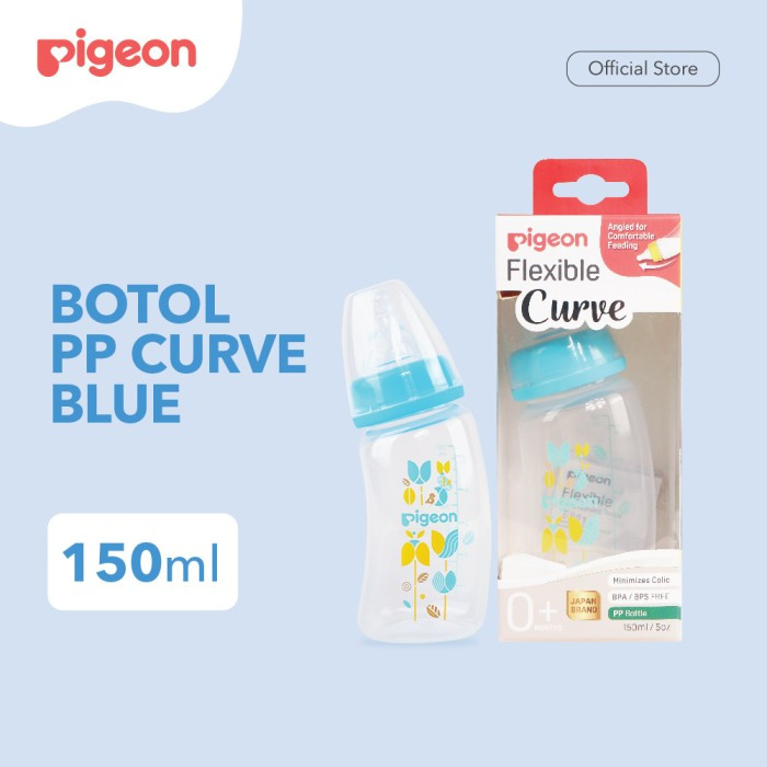 Tododo - PIGEON BTL PP CLEAR CURVE 150ML BLUE W/S