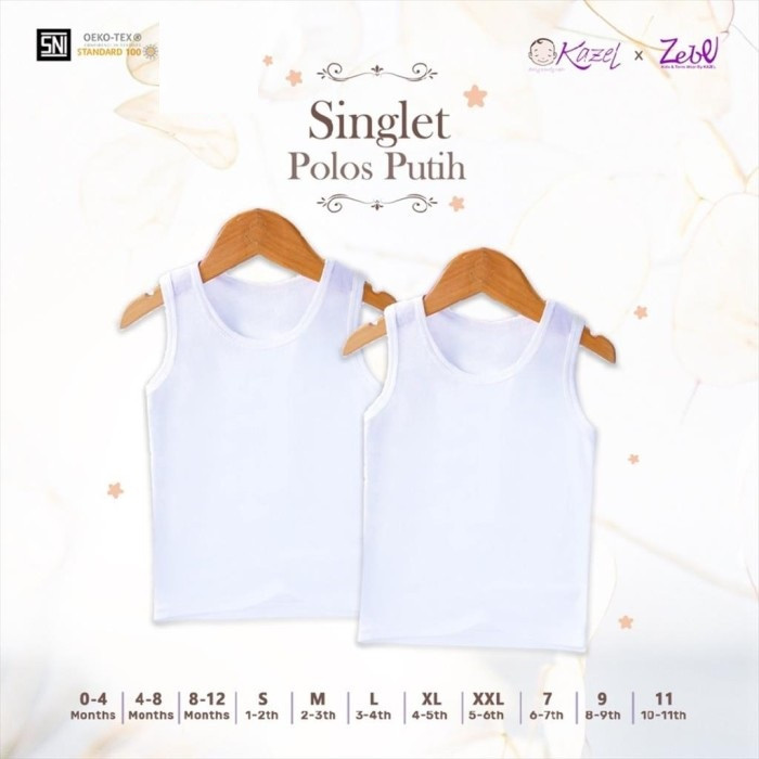Tododo - KAZEL SINGLET POLOS PUTIH L
