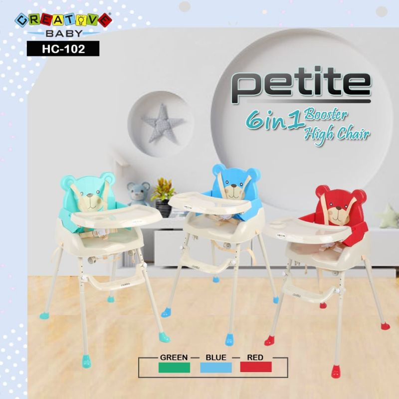 Tododo - CREATIVE BABY HIGH CHAIR & DESK 6IN1 HC-102 PETITE RED