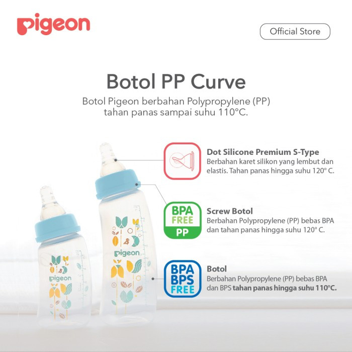 Tododo - PIGEON BOTOL PP CLEAR CURVE 150ML ORANGE