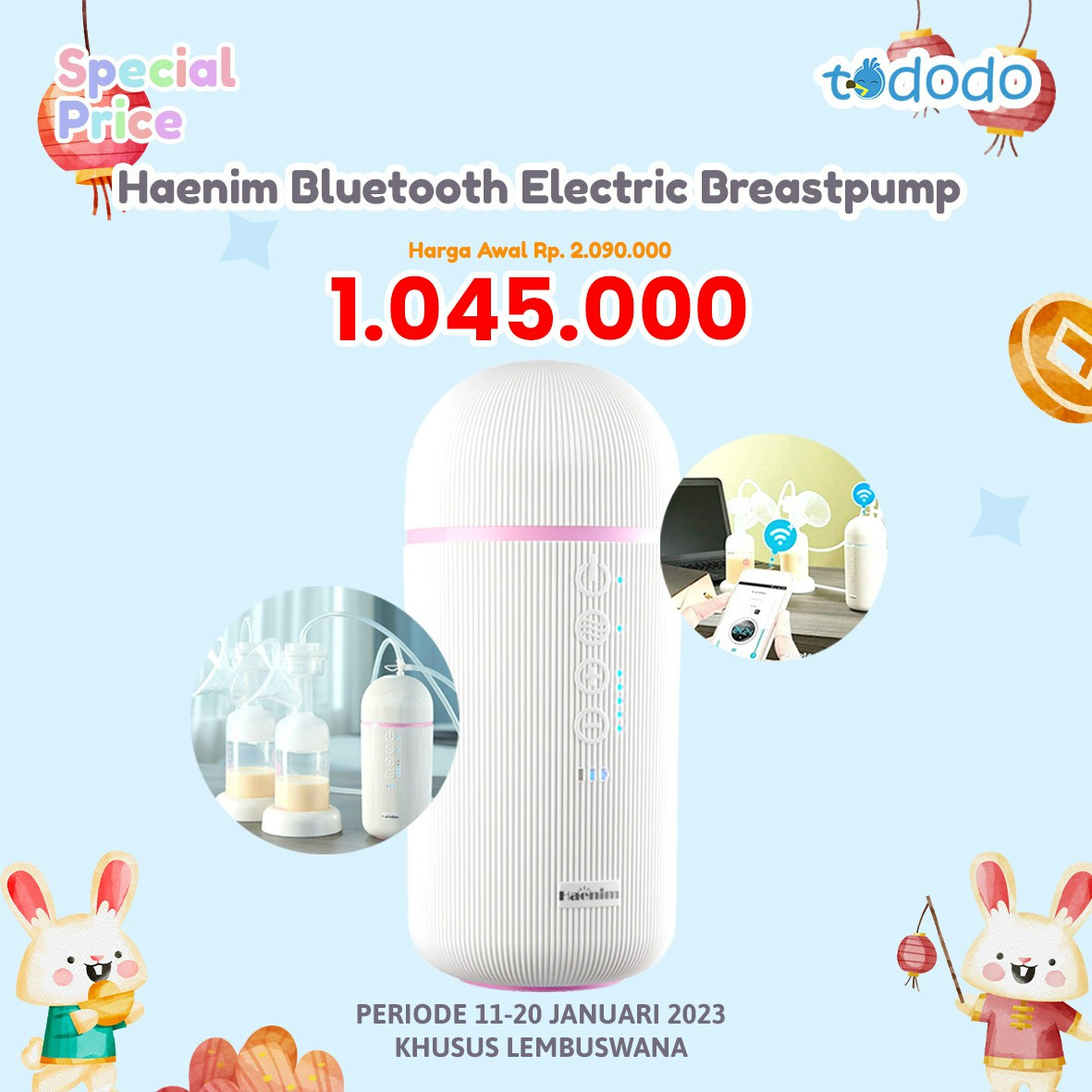 Tododo - HAENIM BLUETOOTH ELECTRIC BREASTPUMP 7S